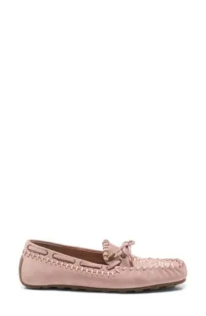Free People Misty Driving Loafer - Pearl Blush Suede