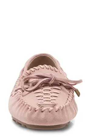 Free People Misty Driving Loafer - Pearl Blush Suede