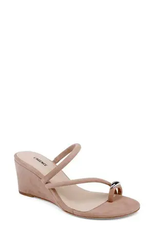 L'Agence Maritza Wedge Slide Sandal - Cappuccino Suede