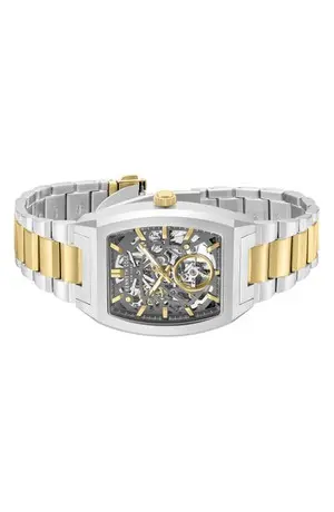 KENNETH COLE The Hollis Tonneau Skeleton Automatic Bracelet Watch - Multi