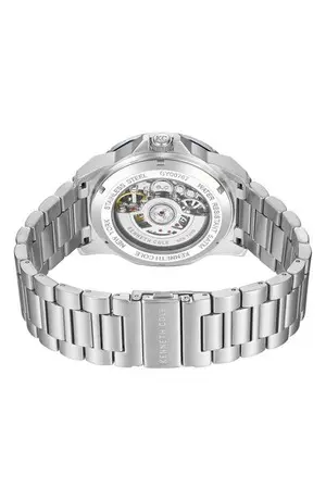 KENNETH COLE Skeleton Automatic Bracelet Watch - Silver