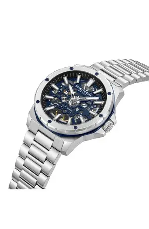 KENNETH COLE Skeleton Automatic Bracelet Watch - Silver