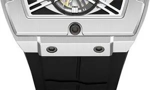 KENNETH COLE Skeleton Tonneau Automatic Strap Watch - Black
