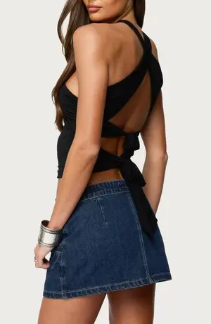 EDIKTED Tie Back Halter Top