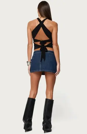 EDIKTED Tie Back Halter Top
