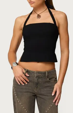 EDIKTED Halter Top - Black
