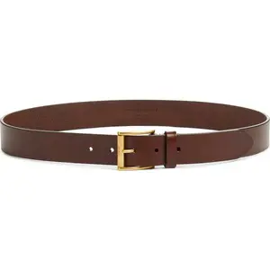 Saint Laurent Logo Buckle Leather Belt - Burnt Chocolate