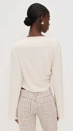Lioness Long Sleeve Tee With Ruching Detail