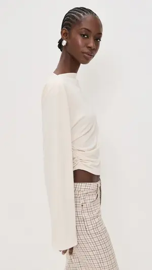Lioness Long Sleeve Tee With Ruching Detail