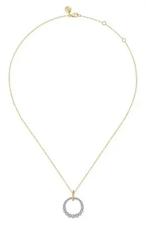GABRIEL & CO. 14k Gold Diamond Circle Pendant Necklace