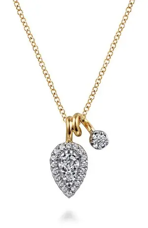GABRIEL & CO. Diamond Pendant Necklace - Two Tone