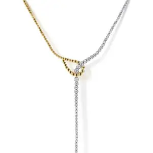 GABRIEL & CO. Diamond Y-necklace - Two Tone