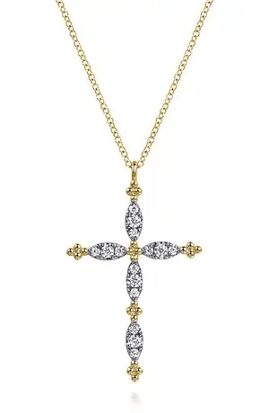 GABRIEL & CO. Diamond Cross Pendant Necklace - Gold
