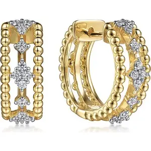 GABRIEL & CO. Diamond Hoop Earrings - Gold