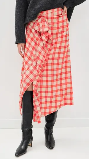 Rachel Comey Nesom Plaid Ruffle Skirt