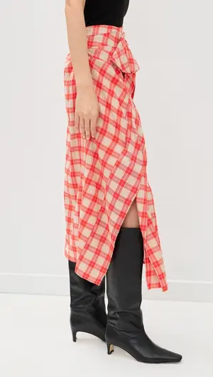 Rachel Comey Nesom Plaid Ruffle Skirt