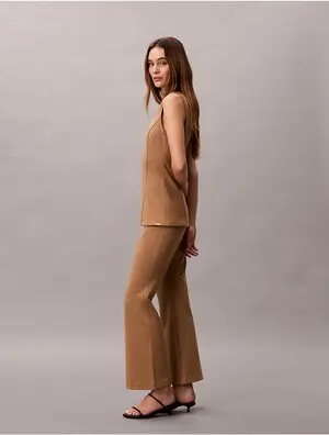 Calvin Klein Ponte Flared Pants - Tigers Eye