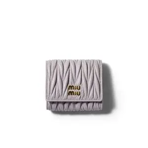 Miu Miu Small Matelassé Nappa Leather Wallet - Wisteria