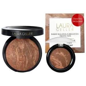 Laura Geller Beauty Balance And Brighten Color Correcting Baked Powder Foundation, Full Deluxe Mini - Deep