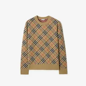 Burberry Check Cotton Wool Sweater