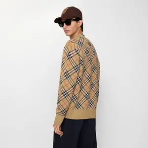Burberry Check Cotton Wool Sweater