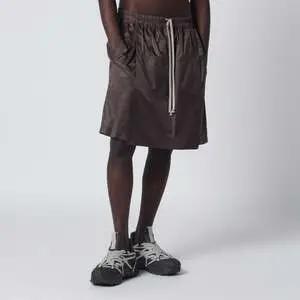 MONCLER + RICK OWENS Drawstring Kilt Shorts - Brown