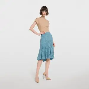 Gucci Gg Flower Stretch Lace Skirt