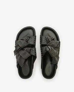 Isabel Marant Étoile Lennyo Bow Sandals - Black/silver