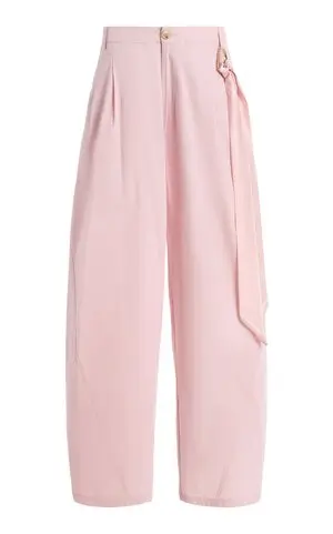 DARKPARK Phebe Cotton-poplin Wide-leg Pants - Pink