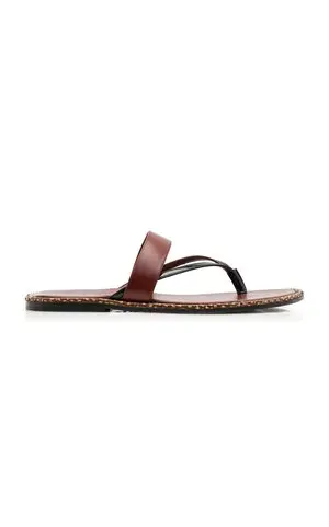 Dries Van Noten Leather Thong Sandals - Brown