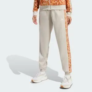 Adidas Tricot 3-stripes Trackpants With Leopard Print