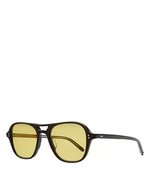 Garrett Leight Aviator Sunglasses 51mm - Bio Black/semi-flat Desert Sun