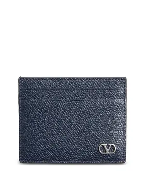 Valentino Garavani Leather Card Holder - Marine