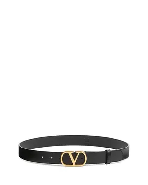 Valentino Garavani Monogram Leather Belt - Black