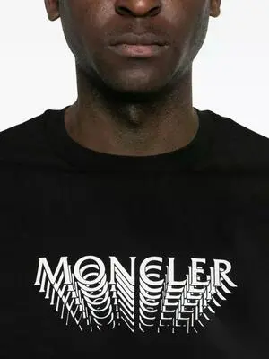Moncler Logo Printed T-shirt - Black