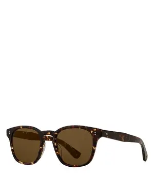 Garrett Leight Ace Ii Sun Square Sunglasses - Agate Tortoise/semi-flat Pure Coffee