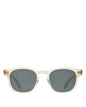Garrett Leight Ace Ii Sun Square Sunglasses - Pure Glass/semi-flat Pure Blue Smoke