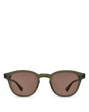 Garrett Leight Evan Sun Round Sunglasses, 46mm - Willow/semi-flat Pure Redwood