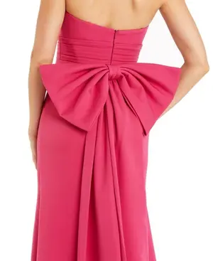 Mac Duggal Crepe Strapless Gown With Bow