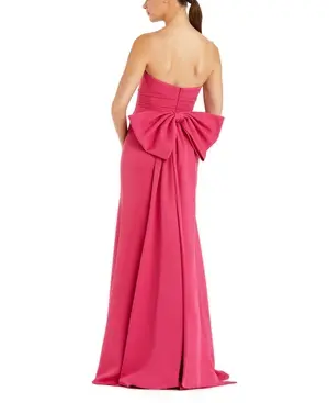 Mac Duggal Crepe Strapless Gown With Bow