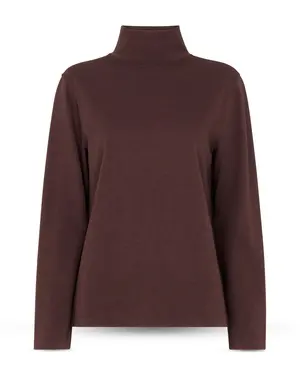 Whistles Long Sleeve Funnel Neck Jersey Sweater