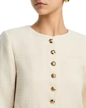 Aqua Multi Button Tweed Jacket - Ivory