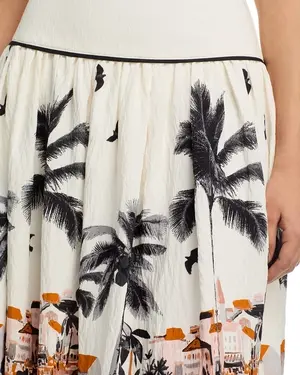 Aqua Sea Toile Midi Skirt