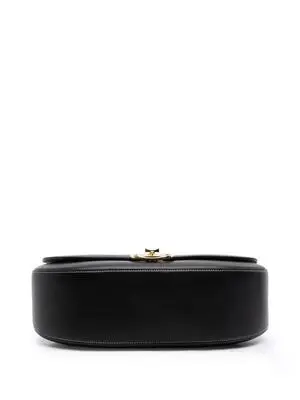Valentino Garavani Medium Leather Flap Bag Satchel - Black