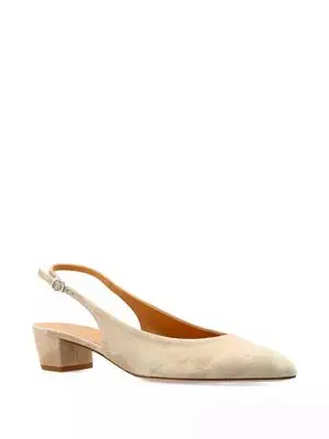 AeydĒ Celeste Slingback Leather Pumps - Neutrals