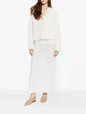 LISA YANG Mora Hooded Buttoned Cardigan - Neutrals