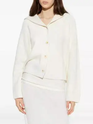 LISA YANG Mora Hooded Buttoned Cardigan - Neutrals