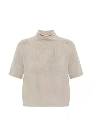 LISA YANG Ribbed Short-sleeve Knitted Top