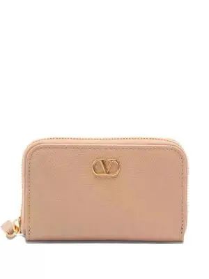 Valentino Garavani Vlogo Signature Grained Leather Wallet - Neutrals
