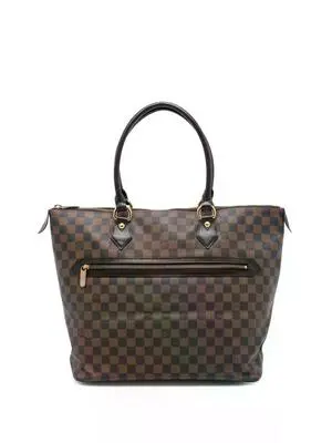 LOUIS VUITTON Damier Ebene Saleya Gm Tote Bag - Brown